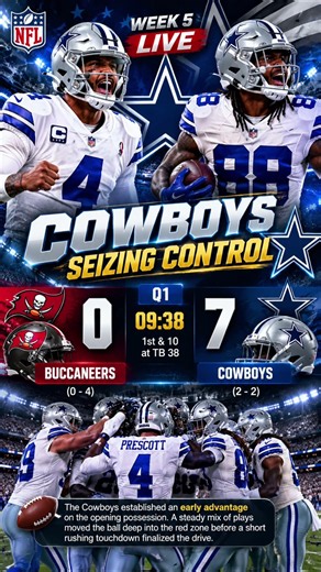 🔥 Cowboys Take Early Control! 🏈 Dallas Cowboys 7-0 Tampa Bay Buccaneers | NFL Week 5 2026