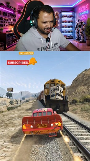 TRAIN VS MC QUEEN 👑🤯 #shortsfeed #gaming #gta
