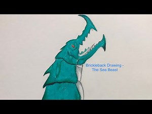 Brickleback Drawing - The Sea Beast (Godzilla Art Gallery)