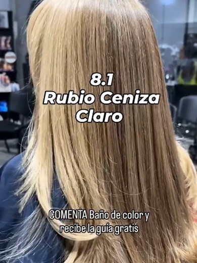 Tono 8.1 Rubio ceniza claro ideal para cabello 90% canoso