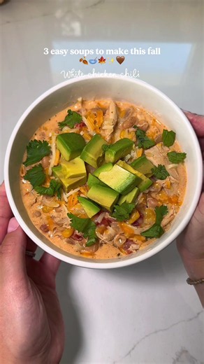 3 easy soups you need to make this fall 🍂🥣 . Follow for more easy family-friendly dinner ideas, cozy recipes & simple meals! If you’re ready for cozy soup season, save this one! 🤎 . -White Chicken Chili -Zuppa Toscana -Roasted Red Pepper & Tomato Soup . All 3 recipes are already on my page! If you can’t find one, comment below and I’ll tag you in it 🤗👇🏼 . Which one are you making first?! 👀 . #easyrecipe #dinnerideas #foodtiktok #foodie #fyp