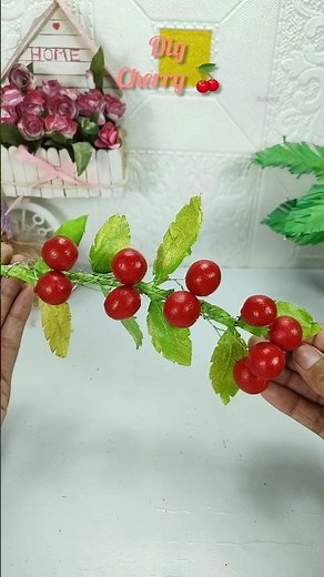 DIY Realistic cherry 🍒 : #viralvideo #youtubeshorts