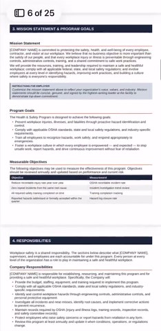 Workplace Health & Safety Program Template - Etsy