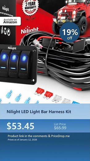 Nilight LED Light Bar Harness Kit