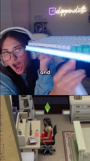 Watch my ​⁠​⁠​⁠‪@LogitechG‬ G512 X Keyboard change colors with my Sims' emotions!