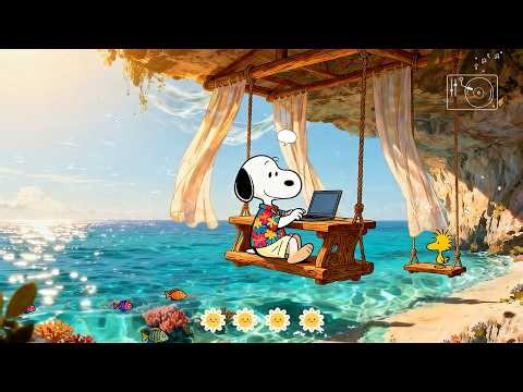☀️ Snoopy’s Dreamy Beach Office 🌊 Happy Summer Lofi for Work, Rest & Deep Healing