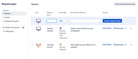 creating service desk request types jira service management data