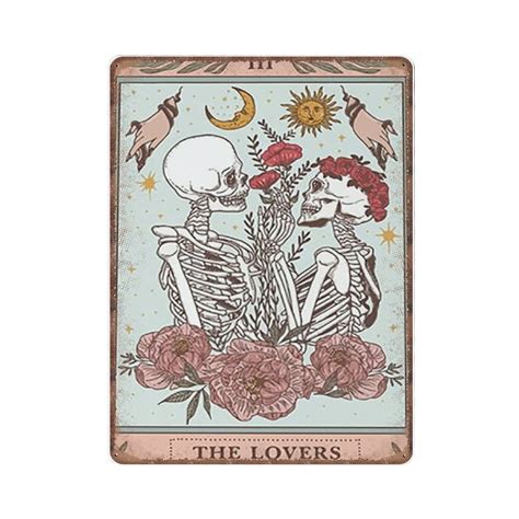 The Lovers Tarot Card Skeleton Printable Cards