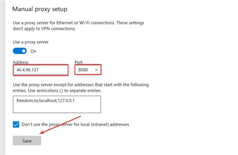 how to set up and use a proxy server on windows 10