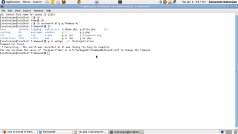 cmd how to install yii framework stack overflow