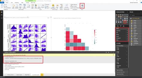 python visualizations in power bi service relational