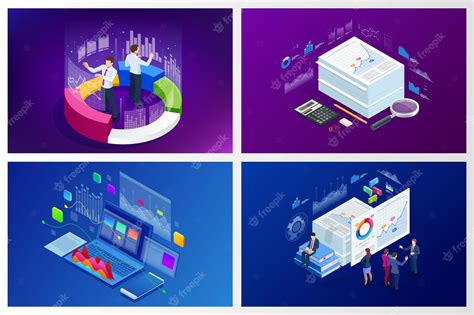 Premium Vector Isometric Web Banner Data Analisis And Statistics