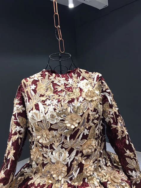 Long Sleeve Customized Ball Gowns For Muslims 66704 Viniodress Viniodress