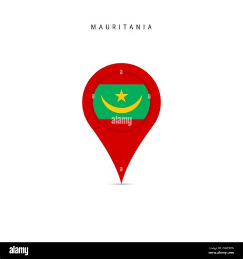 Teardrop Map Marker With Flag Of Mauritania Mauritanian Flag Inserted