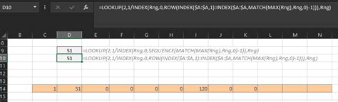is there an excel function to find the preceding non zero number from