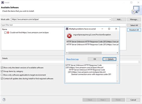 java aws toolkit for eclipse installation problem