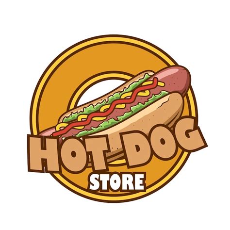 Conceito De Logotipo De Loja De Cachorro Quente Vetor Premium
