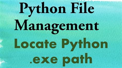 Find Python Path Locate Python Install Location Youtube