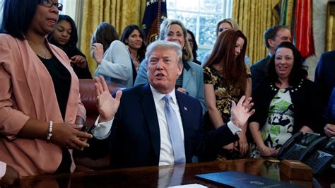 President Donald Trump Speaks Before Signing A New Law Aimed At Curbing