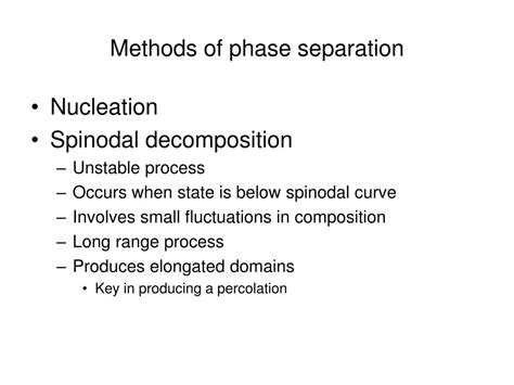 Ppt Phase Separation Of A Binary Mixture Powerpoint Presentation
