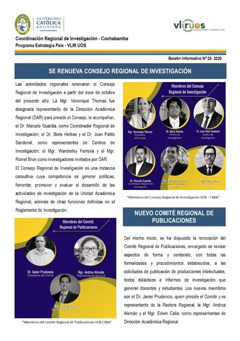 Boletín Informativo 22 2020 Universidad Católica Boliviana San Pablo