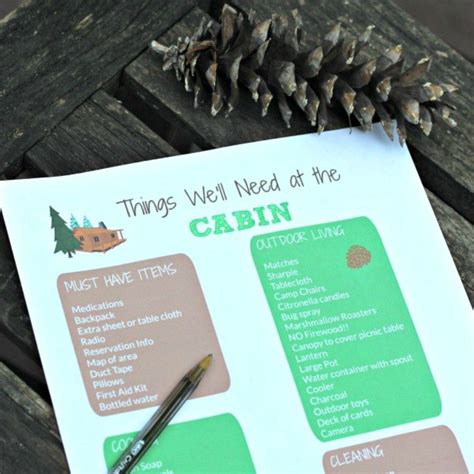 Grab This Free Printable Cabin Trip Packing List And Use This Checklist