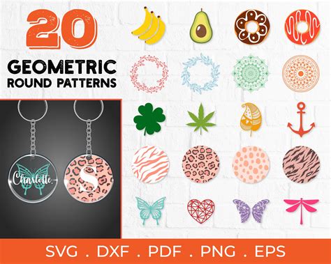 20 keychain pattern svg commercial use svg dxf png eps etsy