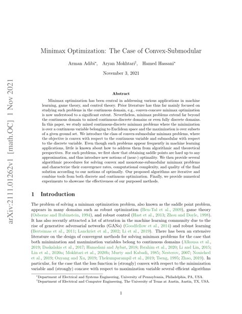 pdf minimax optimization the case of convex submodular