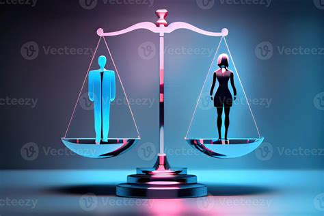 Generative Ai Illustration Of Gender Equality Concept Male And Female
