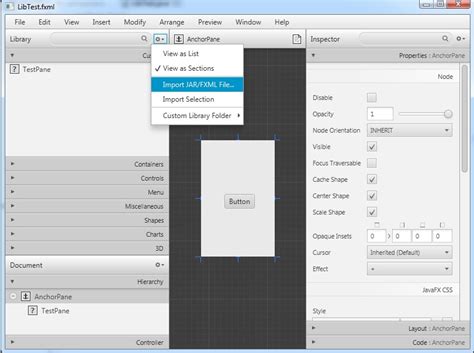 java how do i create a custom javafx component library