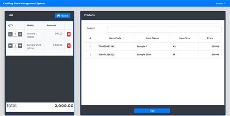 clothing store management system using php mysqli with source code