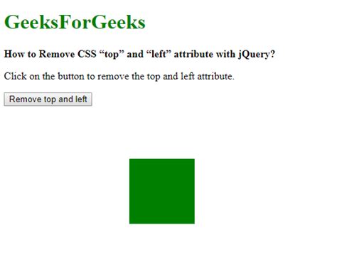 how to remove css “top” and “left” attribute with jquery
