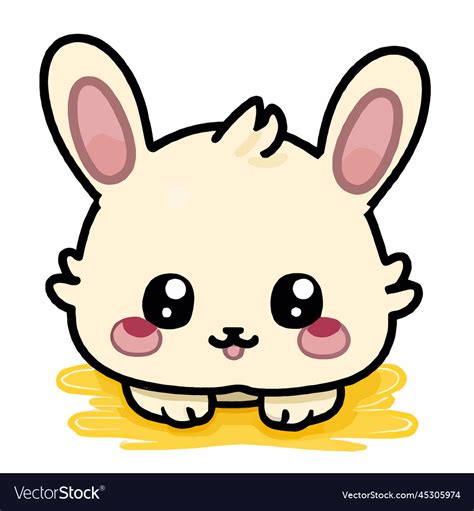 Cute Rabbit Kawaii Chibi Drawing Style Royalty Free Vector