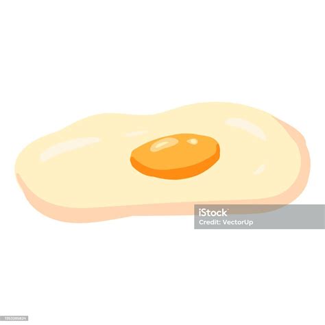 Fried Egg Natural Healthy Organic Nutrition Product Scrambled Vector