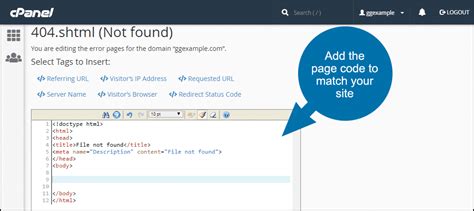 how to create custom error pages in cpanel greengeeks
