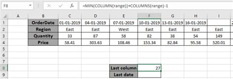 how to find the last used cell in one column in microsoft