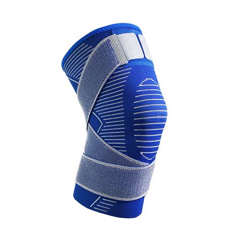New Blue Knitting Compression Knee Support Sleeve Pad With Anti Slip
