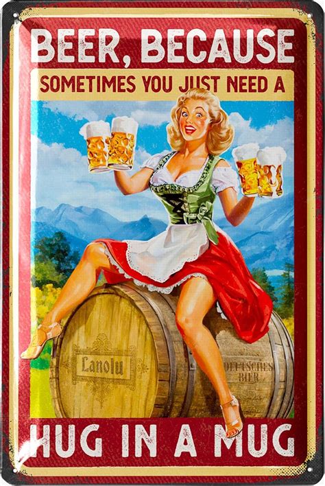 Lanolu Vintage Beer Sign Sometimes You Need A Hug In A