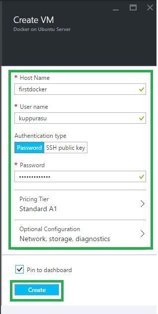 set up docker on ubuntu server by using the azure portal