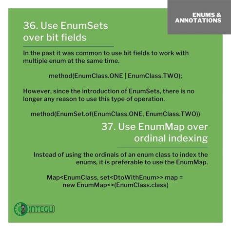 enums and annotations integu