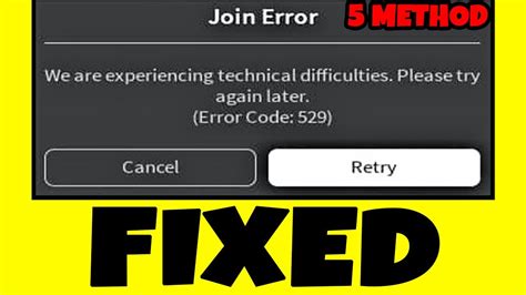 how to fix roblox error code 529 [5 method] youtube