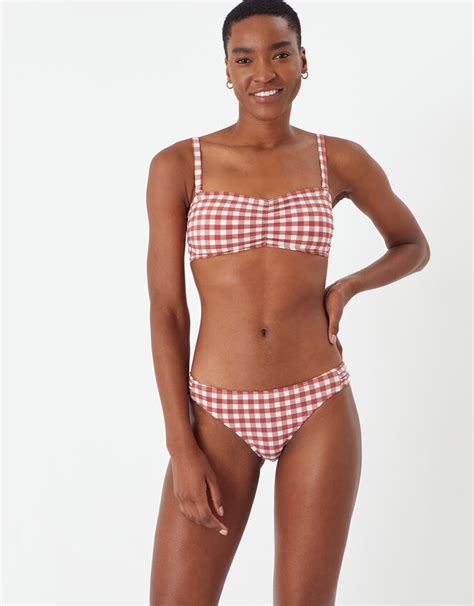 Gingham Bandeau Bikini Set