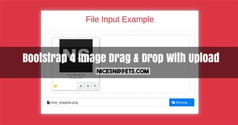 bootstrap 4 image and files drag and drop with upload