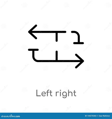 Outline Left Right Vector Icon Isolated Black Simple Line Element