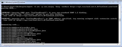 generating java files from a wsdl web service description language file