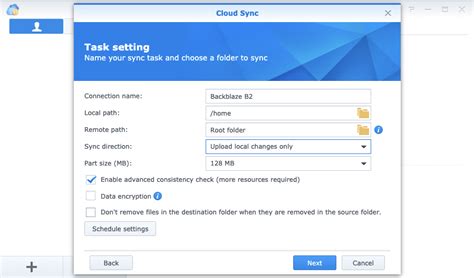 quickstart guide for synology cloud sync and b2 cloud
