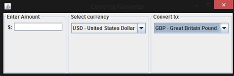 swing java currency converter gui stack overflow