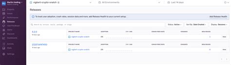 python release sessions not showing up in sentry stack overflow