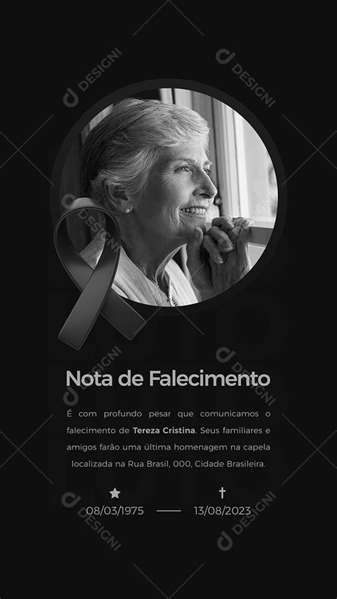 Story Nota De Falecimento Luto Social Media Psd Editável [download