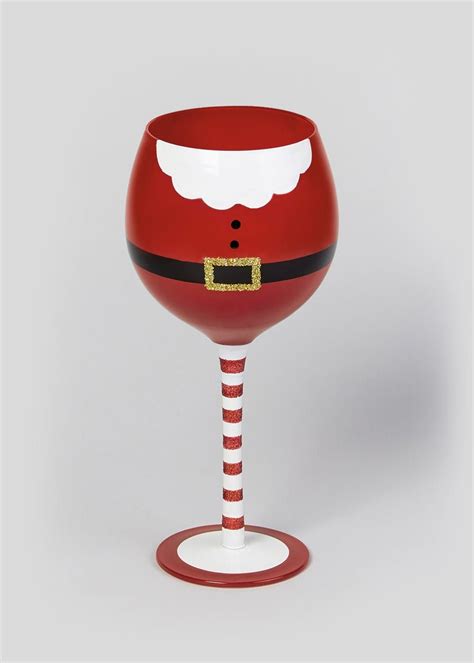 Santa Belly Wine Glass 23cm X 8cm Red Christmas Wine Glasses